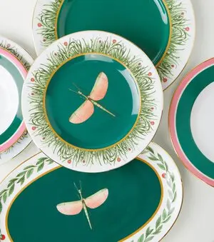 La DoubleJ Libellula Porcelain Platter - Multicoloured
