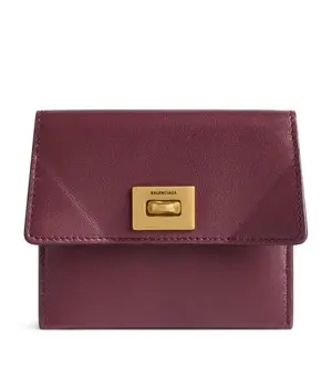 Balenciaga Calfskin Rodeo Card Holder Red