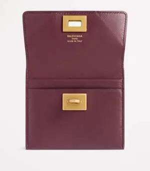 Balenciaga Calfskin Rodeo Card Holder - Red