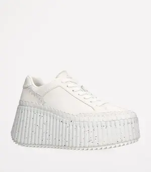Chloé Leather Nama Runner Platform Sneakers - White