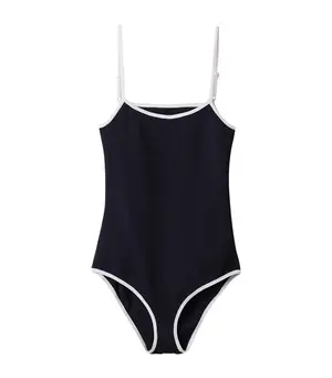 Miu Miu Technical-knit Open Back Swimsuit - Blue