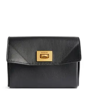Balenciaga Leather Rodeo Card Holder - Black