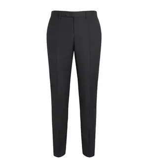 Emporio Armani Virgin Wool Tailored Trousers - Black
