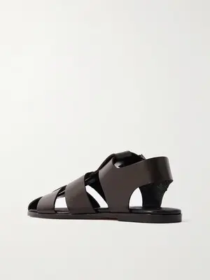 AeydĒ Whit Leather Fisherman Sandals - Brown