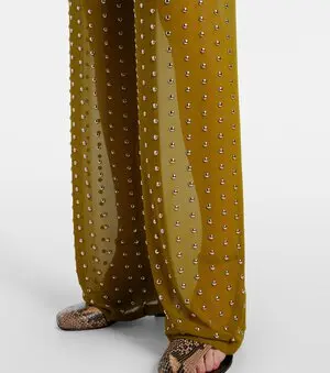 Dries Van Noten Embellished Straight Leg Trousers
