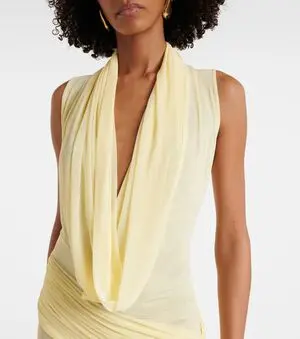 David Koma Semi-sheer Draped Gown - Yellow
