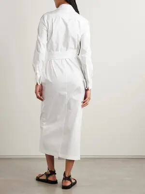 Max Mara Cotton-blend Poplin Midi Wrap Shirt Dress