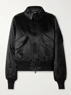 ADIDAS ORIGINALS Y-3 Padded Satin Bomber Jacket - Black