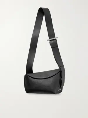 Alexander McQueen T-bar Sling Textured-leather Shoulder Bag - Black