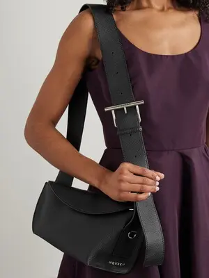 Alexander McQueen T-bar Sling Textured-leather Shoulder Bag