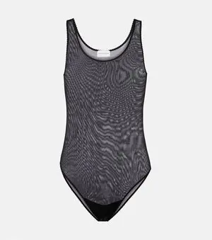 Magda Butrym Semi-sheer Scalloped Bodysuit - Black