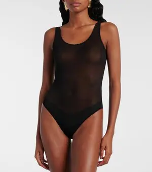 Magda Butrym Semi-sheer Scalloped Bodysuit
