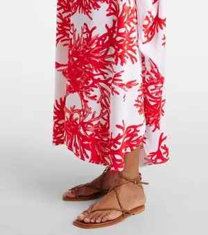 Melissa Odabash Vanessa Printed Kaftan - Red