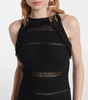 MARANT ETOILE Araliage Macramé Mini Dress - Black