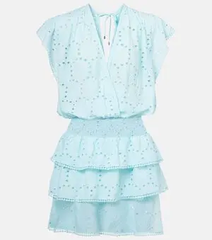 Melissa Odabash Jess Cotton Crochet Minidress - Blue