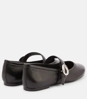 Coperni Leather Ballet Flats With Buckle Fastening - Black