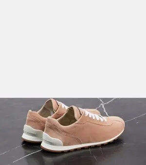 Brunello Cucinelli Monili Suede Sneakers - Orange