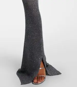 BANANHOT Alma Sequined Maxi Skirt - Grey