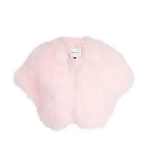 YVES SALOMON Feather Bolero Jacket - Pink
