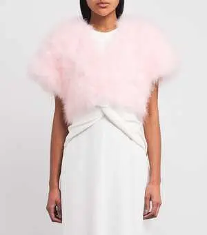 YVES SALOMON Feather Bolero Jacket