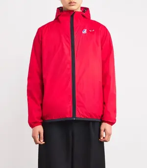 Play Comme Des Garcon X K-way Water-resistant Hooded Jacket - Red