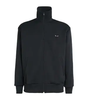 Play Comme Des Garcon Zip-up Heart Sweatshirt - Black