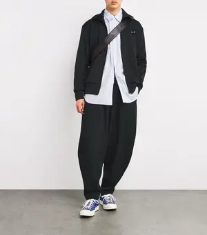 Play Comme Des Garcon Zip-up Heart Sweatshirt - Black