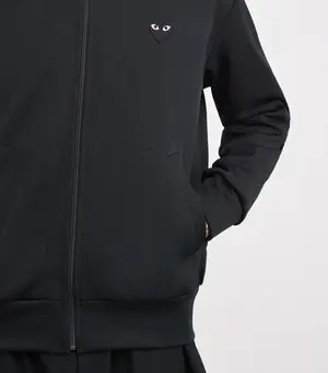 Play Comme Des Garcon Zip-up Heart Sweatshirt - Black