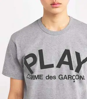 Play Comme Des Garcon Play Logo T-shirt - Grey