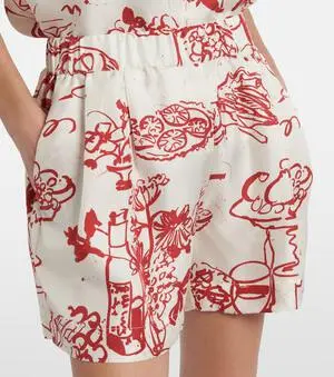 Asceno Printed Silk Twill Shorts