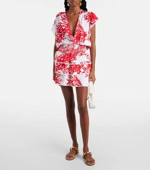 Melissa Odabash Jess Printed Mini Dress - Red