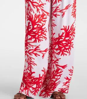 Melissa Odabash Naomi Strapless Coral Print Jumpsuit