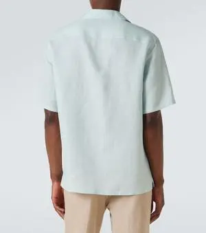 Zegna Linen Bowling Shirt - Blue