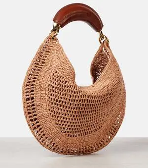 Chloé Raffia-effect Shoulder Bag - Brown