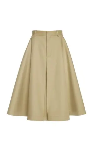 Bottega Veneta Fine Cotton-twill A-line Skirt