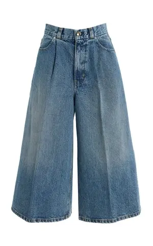RÙADH Rigid High-rise Gaucho Jeans - Blue