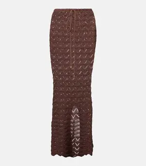 BANANHOT Helena Crochet Maxi Skirt - Brown
