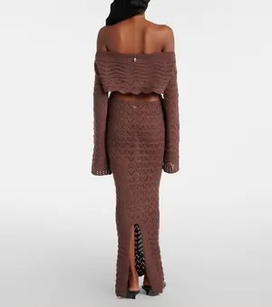 BANANHOT Helena Cotton-blend Crochet Maxi Skirt - Brown
