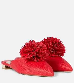 AQUAZZURA Couturier Applique Mules In Lipstick