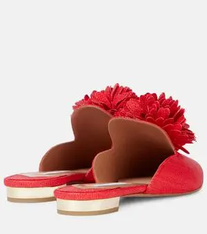 AQUAZZURA Couturier Applique Mules In Lipstick