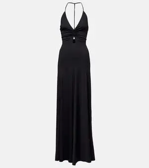 Victoria Beckham Gathered Jersey Gown - Black