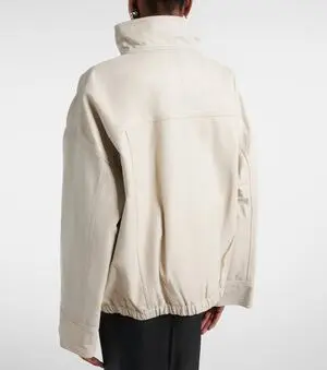 RÓHE Leather Bomber Jacket - White