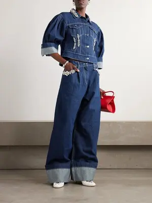 Simone Rocha Embellished Denim Jacket