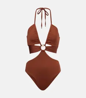 Max Mara Cleopatra Cut Out One Piece Swimsuit - Brown
