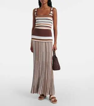 Faithfull The Brand Enya Striped Knitted Cotton-blend Top