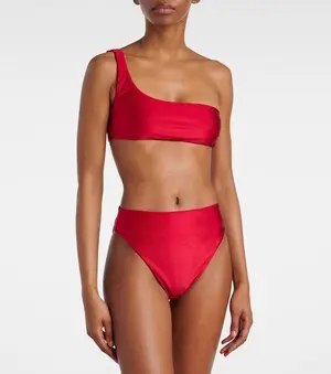 Jade Swim Eliza One-shoulder Bikini Top - Red