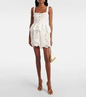 SELF-PORTRAIT Scalloped Tiered Lace Mini Dress