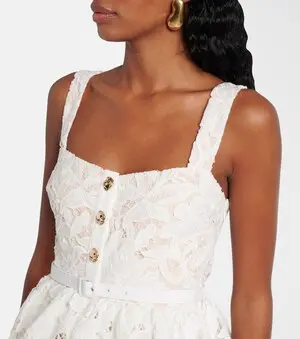 SELF-PORTRAIT Scalloped Tiered Lace Mini Dress