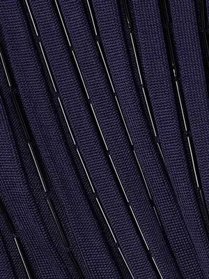 JIL SANDER Bead-embellished Ribbed-knit Maxi Dress - Blue
