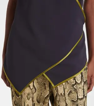 Dries Van Noten Crepe Satin Wrap Top